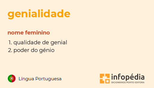 Definicao Genial Genial Synonyms, Antonyms And Definitions, Online