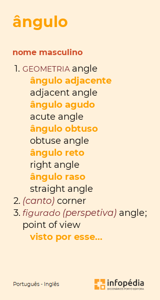 Nomes De Angulos De Geometria Retângulo | Dicionário Infopédia Da